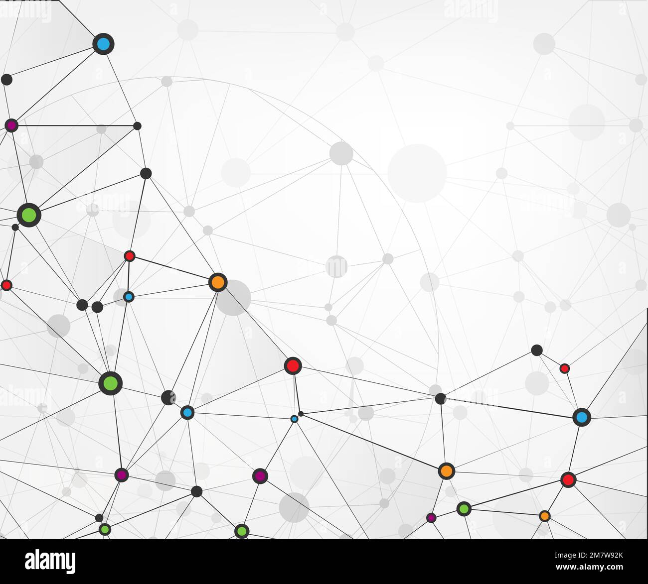 Global network connections with points and lines. Abstract technology ...
