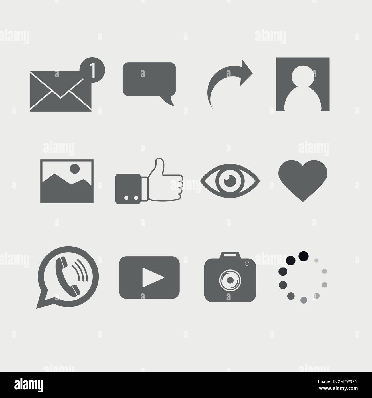 Social network icon set. Vector illustration. Eps 10 Stock Vector Image ...