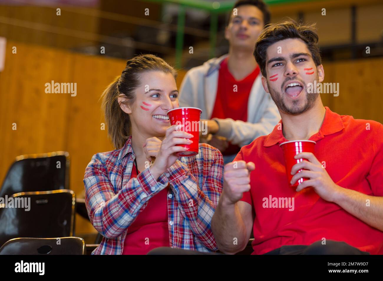 Female football fans drinking hi-res stock photography and images - Alamy