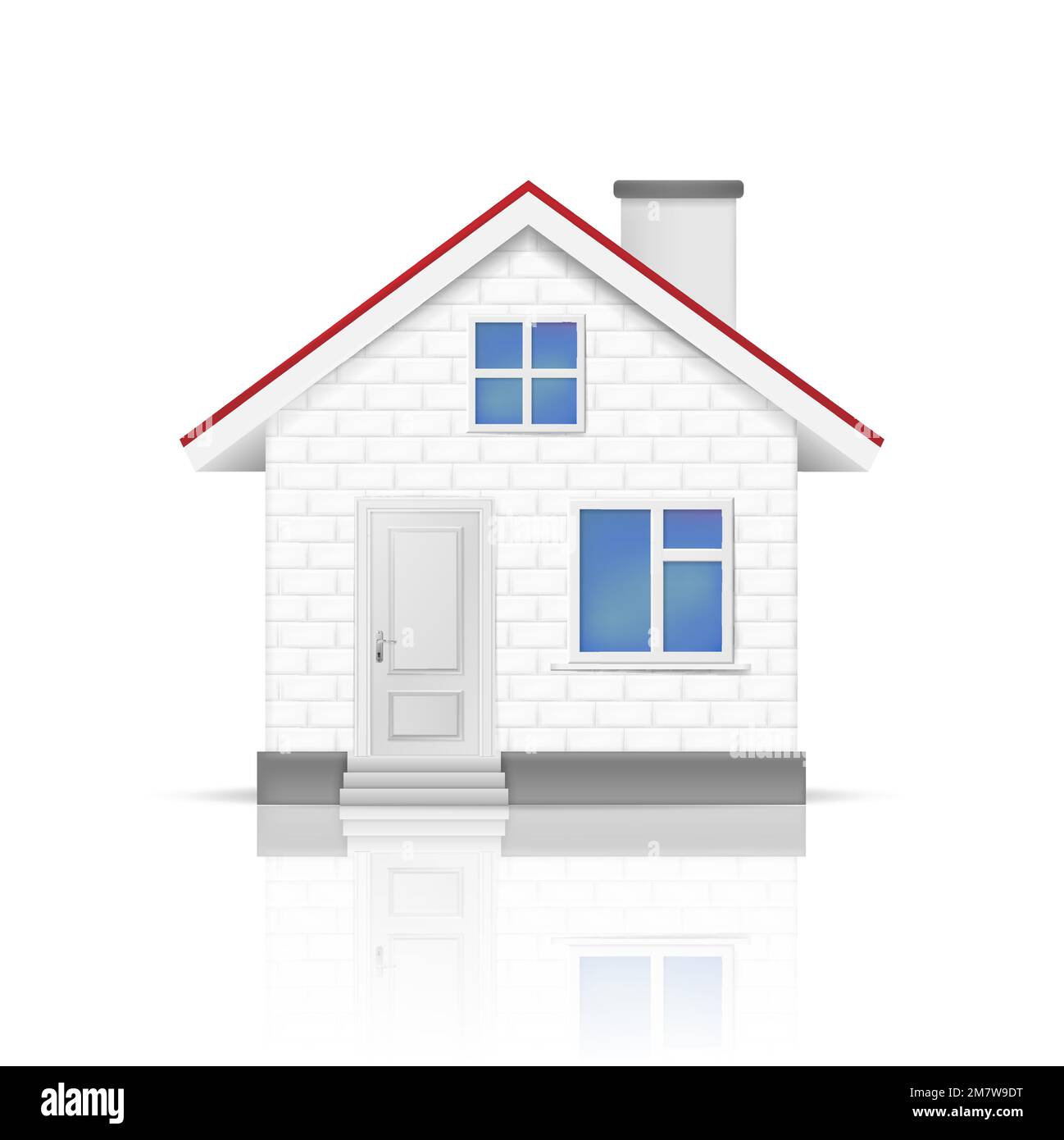 3D realistic house isolated on white background. Vector illustration ...