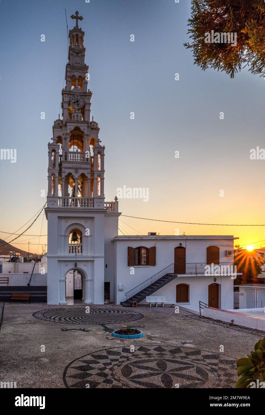 Tower of church of Michael the Archangel in village Archangelos in ...