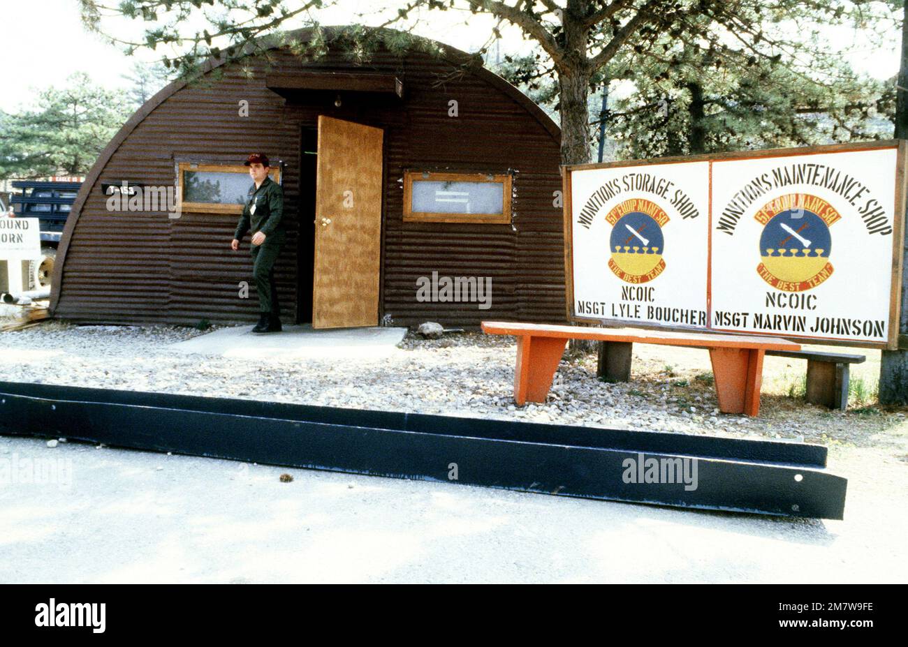 A view of the munitions storage and maintenance shop operated by the ...
