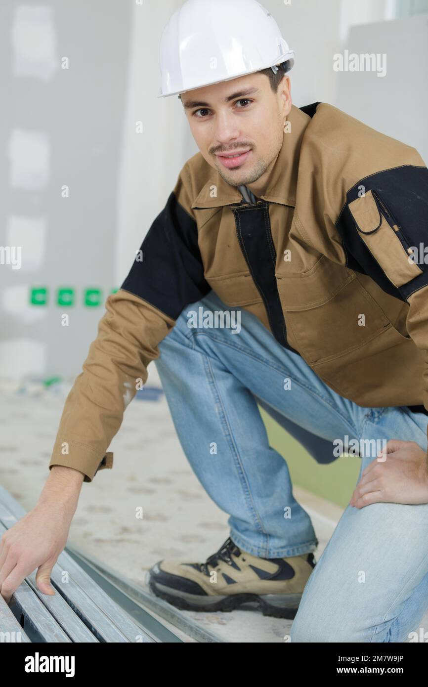 builder indoor site Stock Photo - Alamy