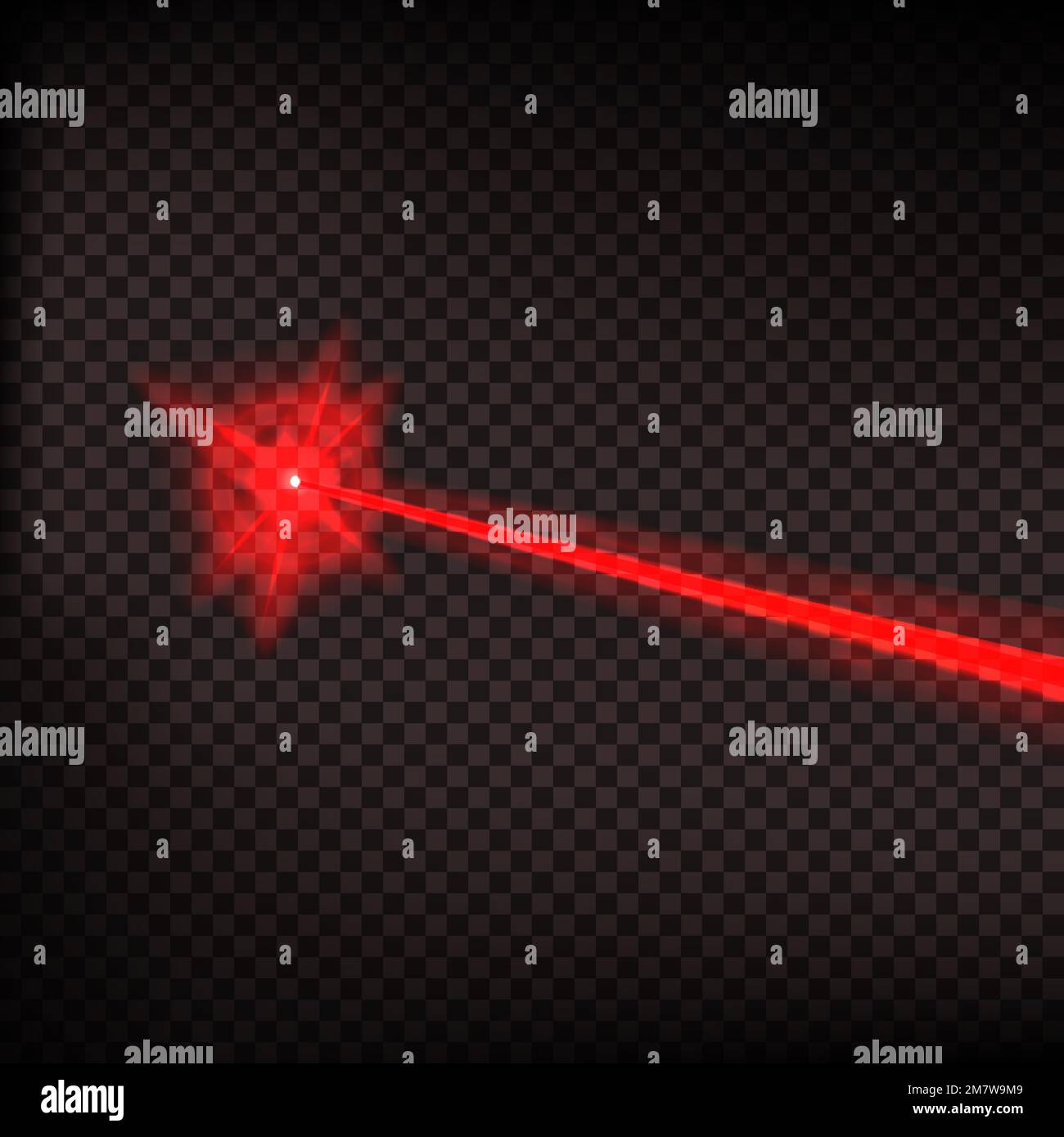 Abstract red laser beam. Laser security beam isolated on transparent ...