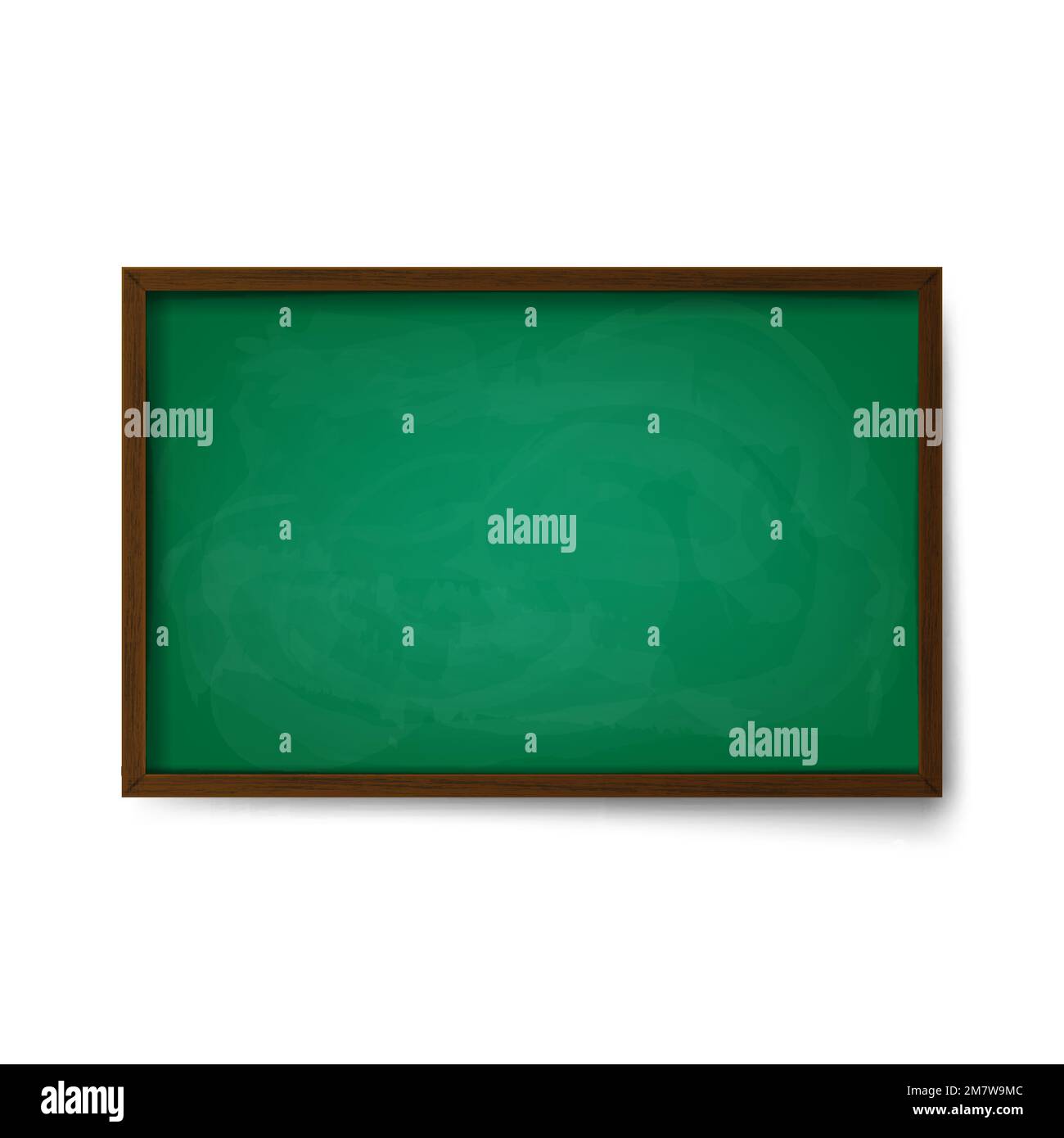 Empty blank school green chalkboard isolated on white background ...