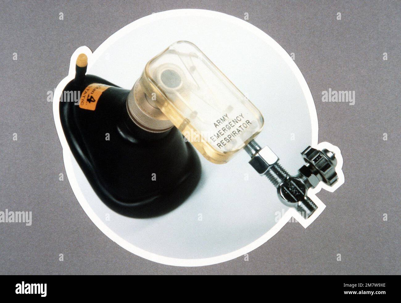 A view of an emergency respirator developed by Harry Diamond ...