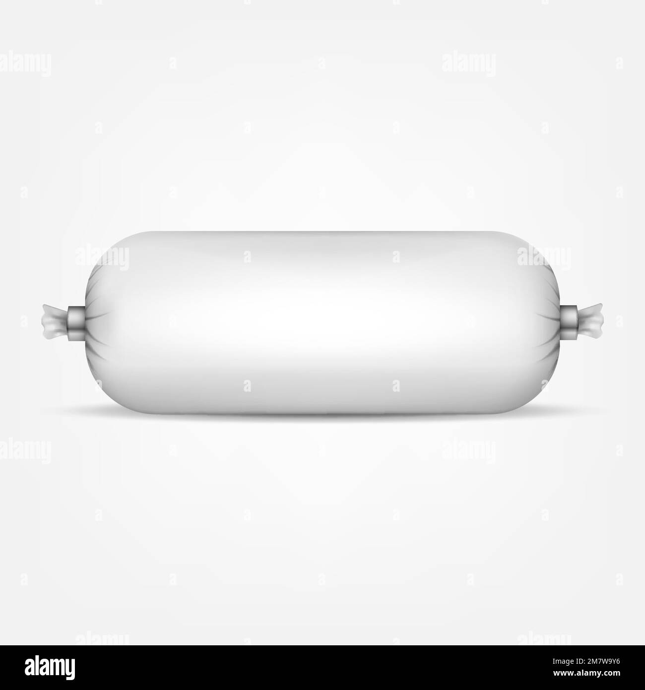 Blank white empty plastic packaging for sausage and food. Vector ...