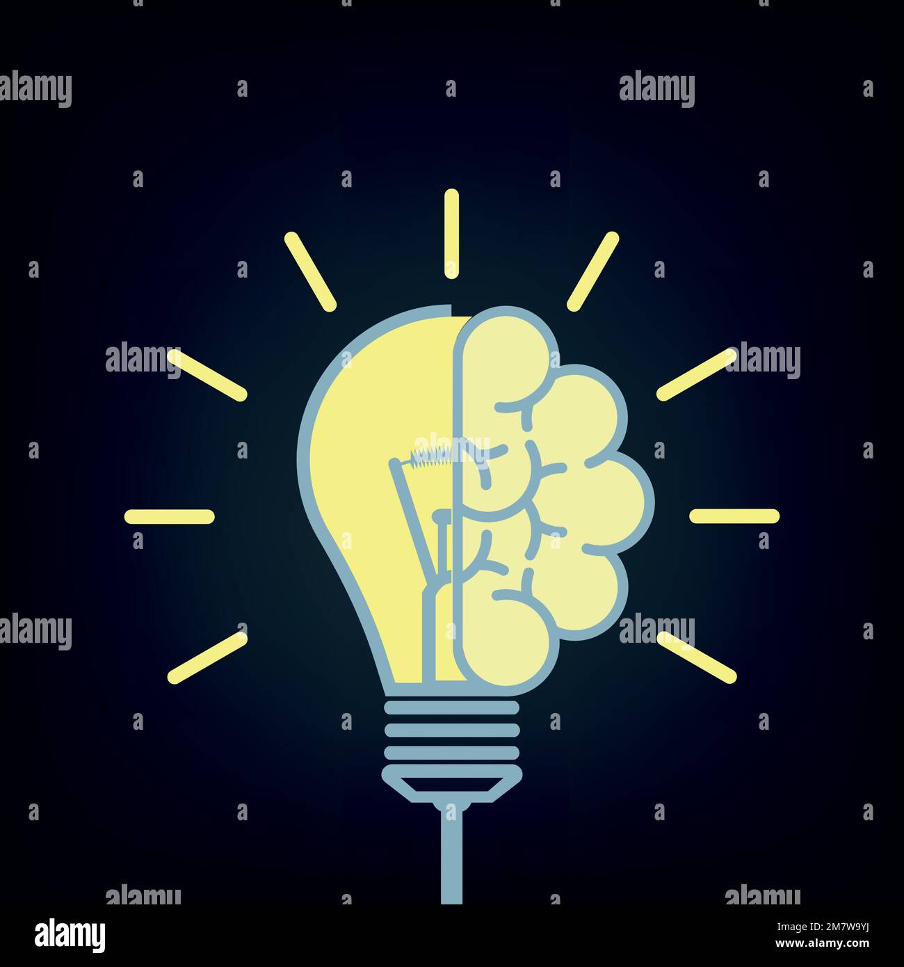 Idea concept. light bulb with brain. Symbol of creative idea. Vector illustration. Eps 10 Stock ...