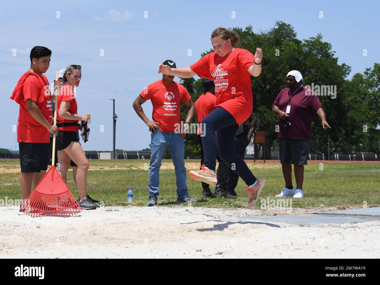 Erica Allred, Area 11 athlete, participates in running long jump ...