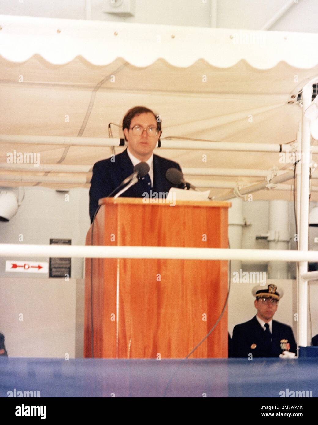 Congressman David Emery, D-Maine, speaks during the commissioning ...