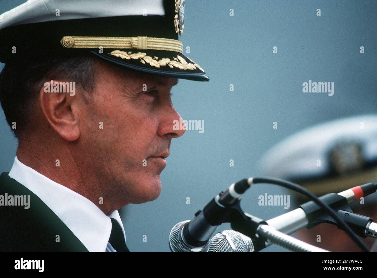 Chaplain (CAPT.) Robert J. Ecker, Naval Surface Forces, Pacific, gives ...