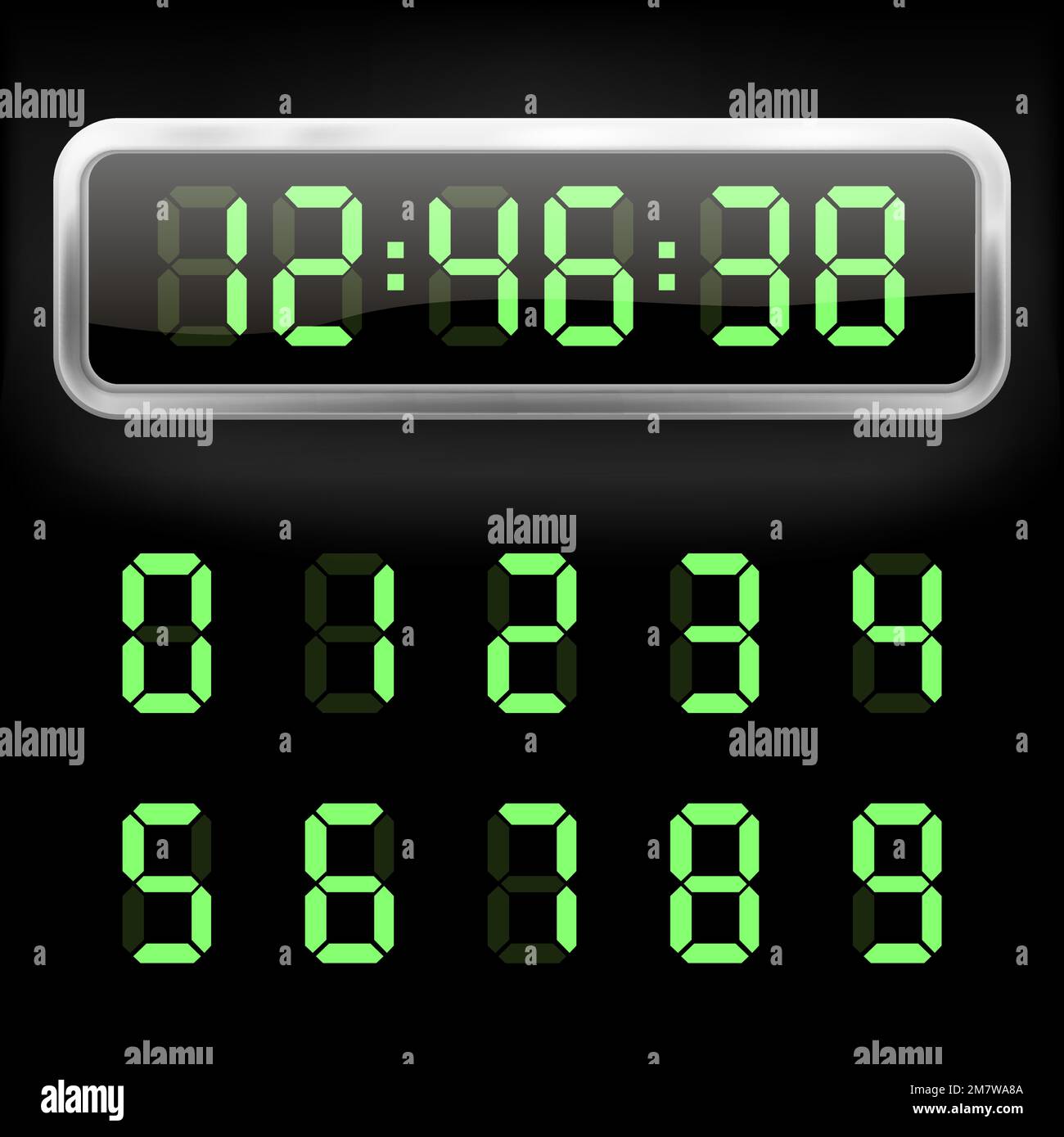 Alarm clock green screen Stock Vector Images - Alamy