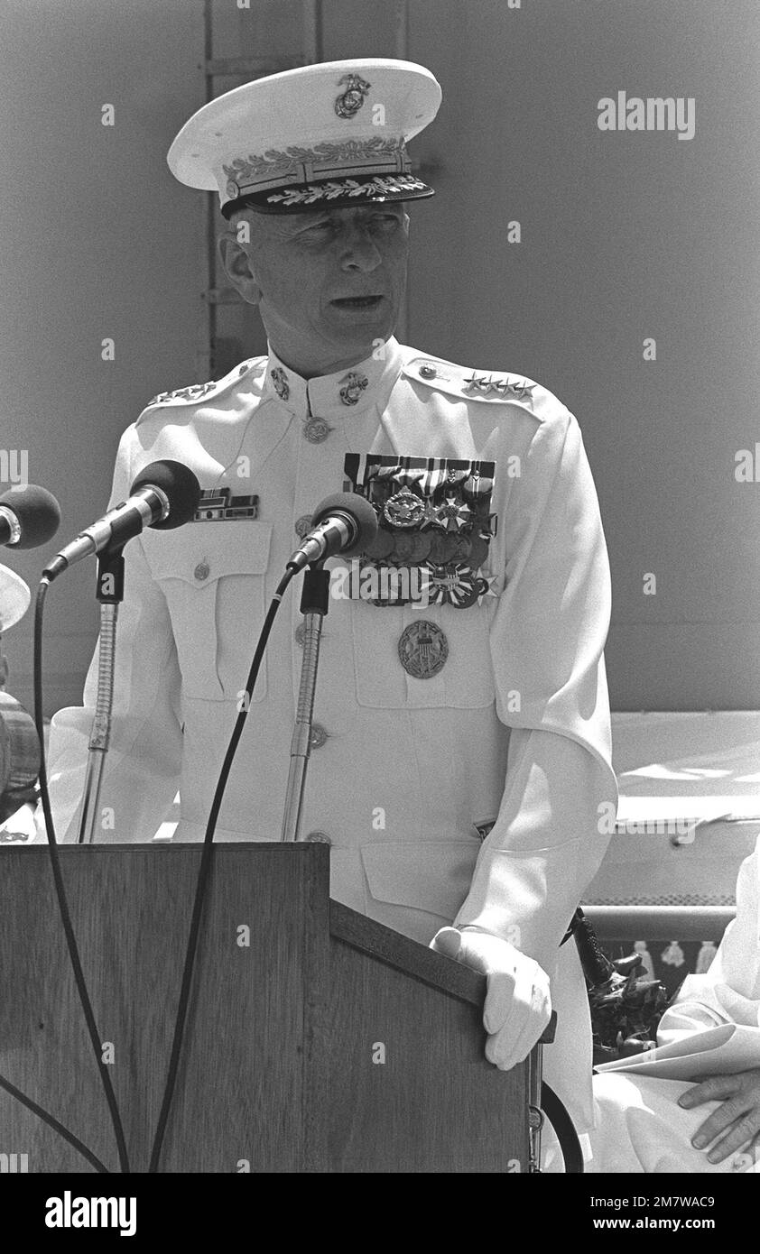 GEN Robert H. Barrow, commandant of the Marine Corps, addresses the ...