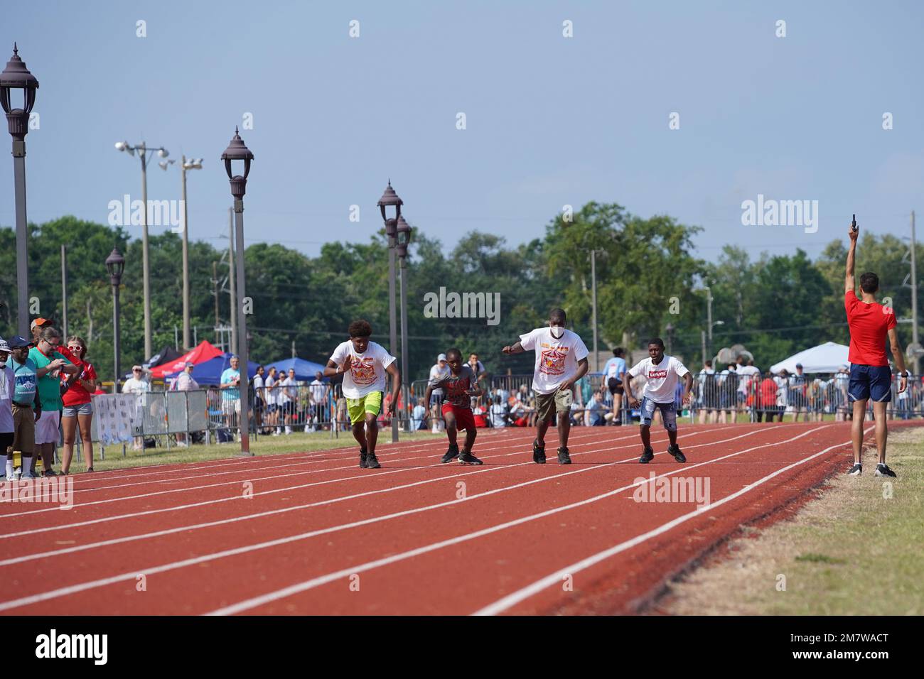 Special Olympics Mississippi athletes prepare to compete in a track ...