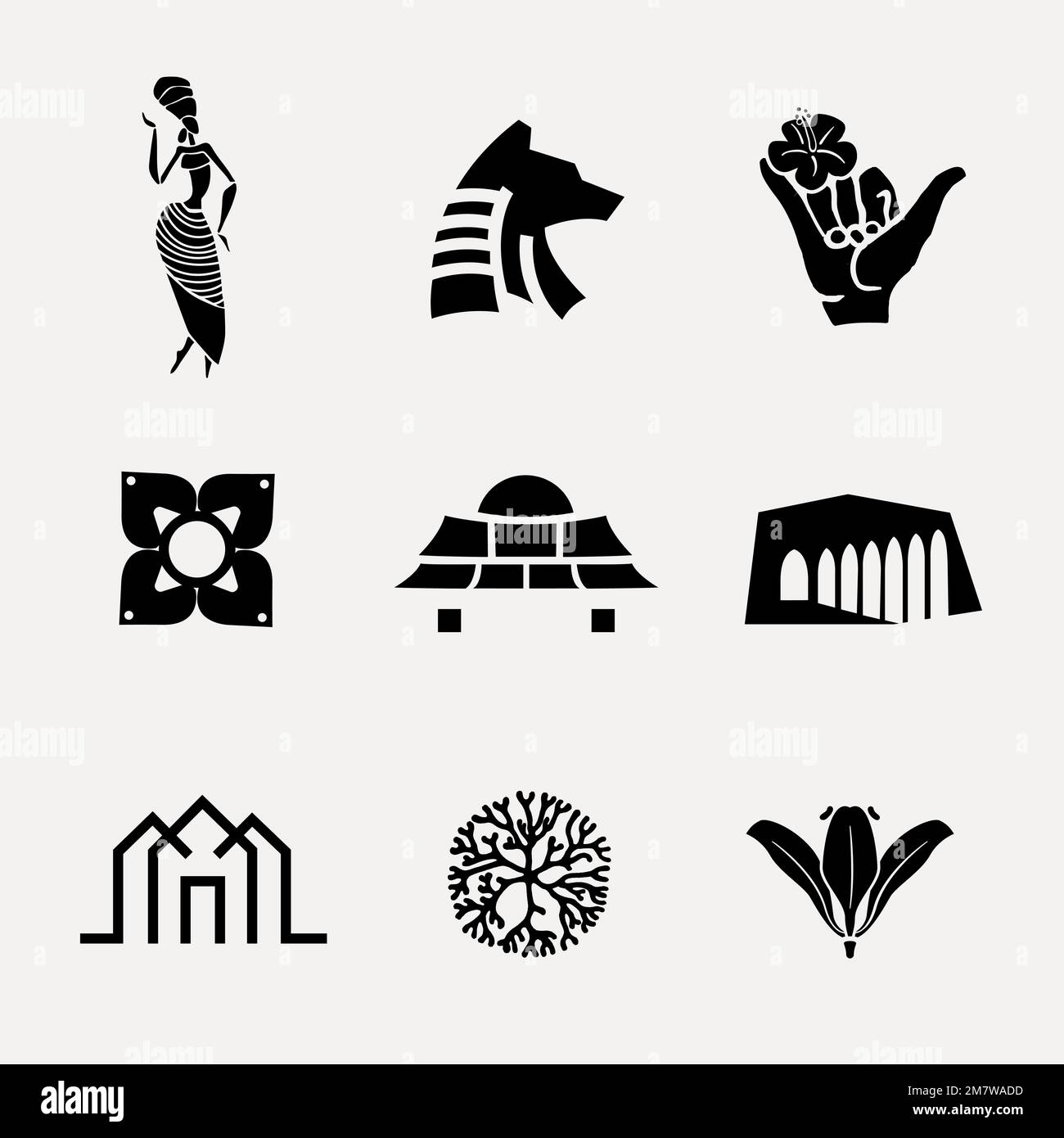 BW icon vector illustration for branding set Stock Vector Image & Art ...