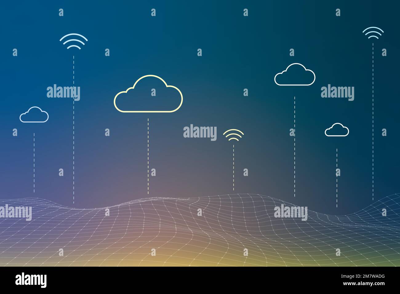 Cloud network system background vector for social media banner Stock ...
