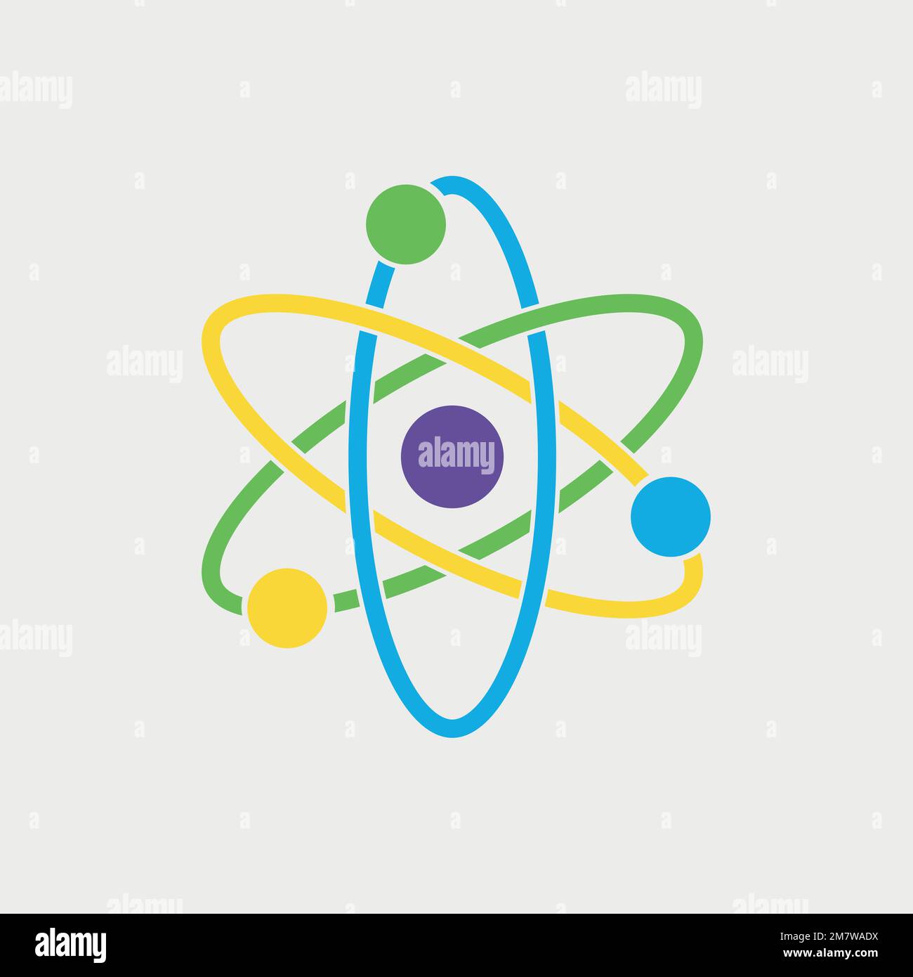 Atom icon. Nuclear icon. Electrons and protons. Science sign. Molecule ...