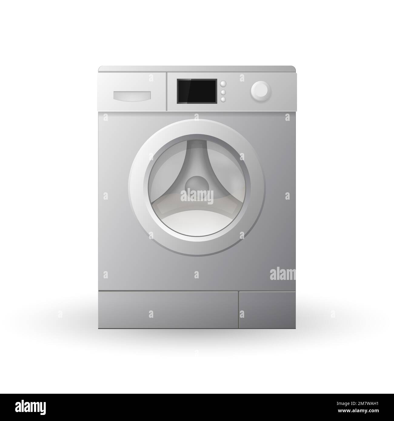 Closed washing machine isolated on white background. 3d Vector ...