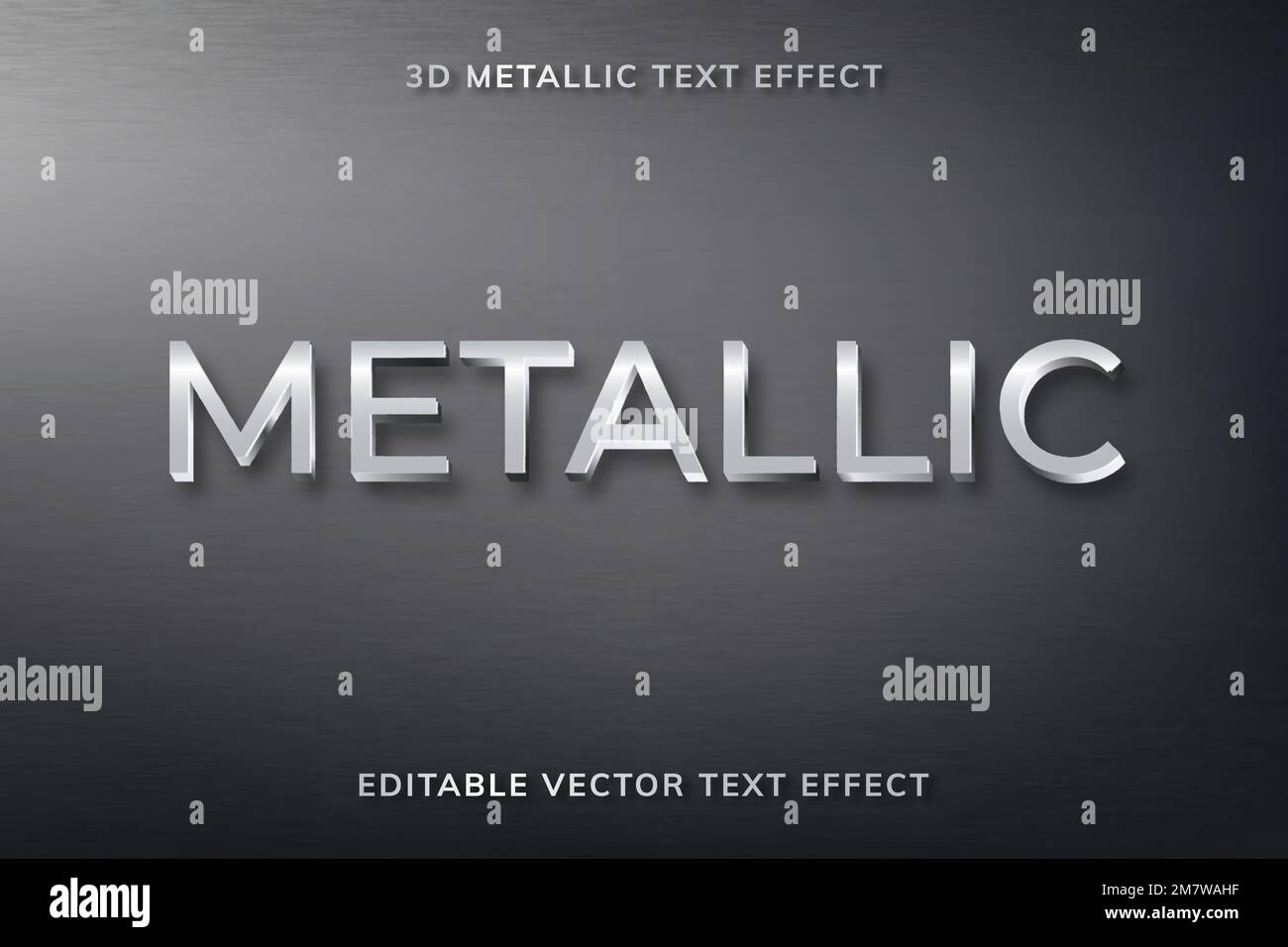 Editable metallic text effect vector template Stock Vector Image & Art ...