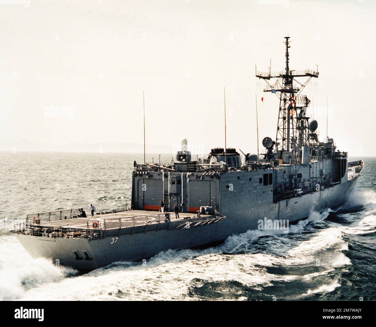 A starboard quater view of the guided missile frigate CROMMELIN (FFG 37 ...