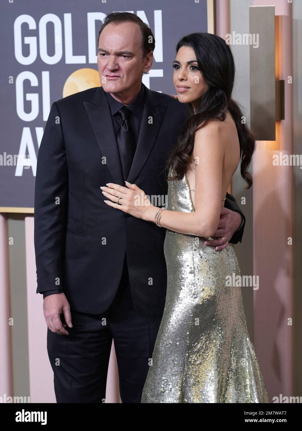 Los Angeles, USA. 10th Jan, 2023. Quentin Tarantino and Daniella Pick arrive at the 80th Annual ...