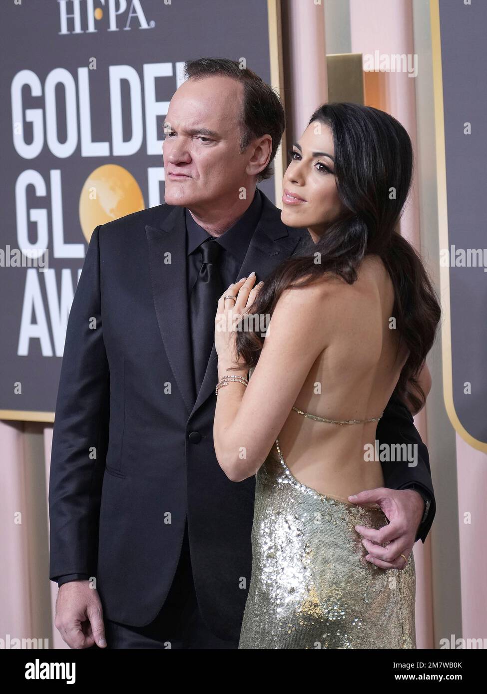 Los Angeles, USA. 10th Jan, 2023. Quentin Tarantino and Daniella Pick arrive at the 80th Annual ...