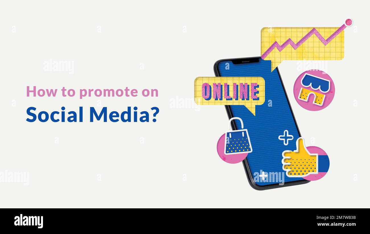 Editable online advertising template vector with mobile phone for e ...