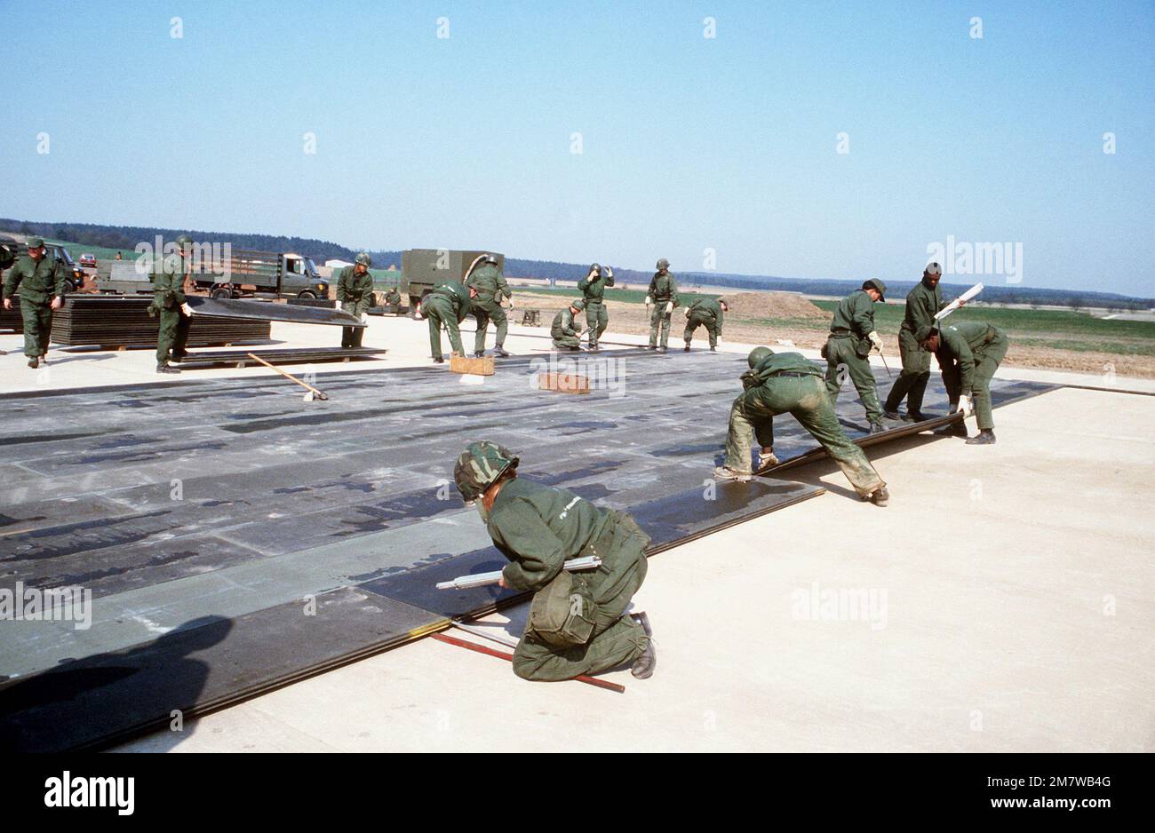 A rapid runway repair team from the 601st Civil Engineering Squadron ...