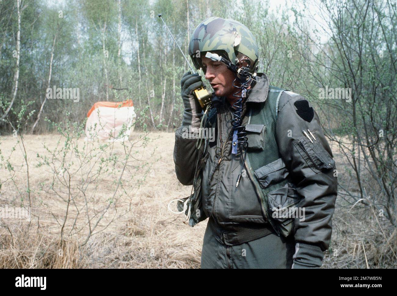MAJ Ed Kroboth of the 704th Tactical Airlift Squadron establishes ...