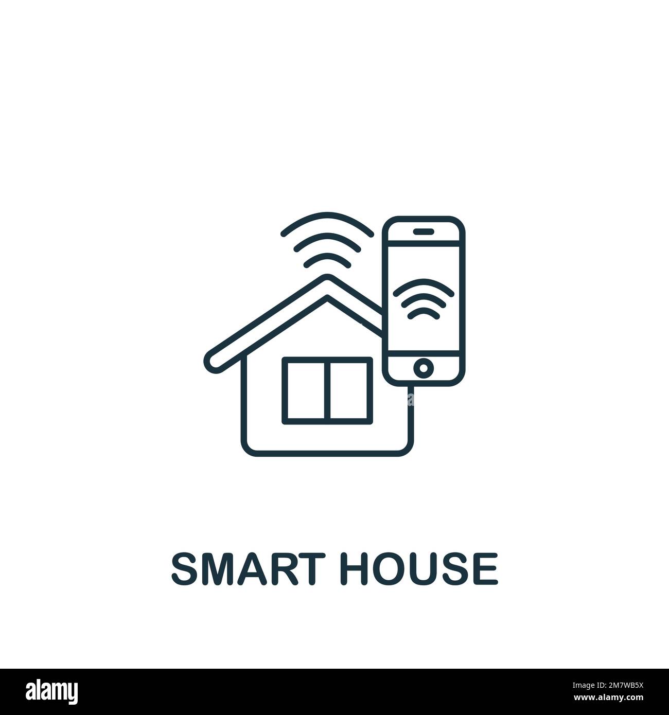 Smart House Icon Monochrome Simple Smart Technology Icon For Templates Web Design And