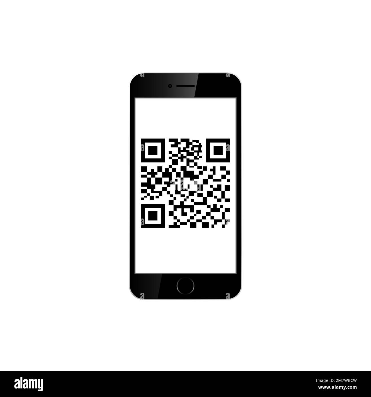Mobile smartphone qr code isolated on white background. Vector ...