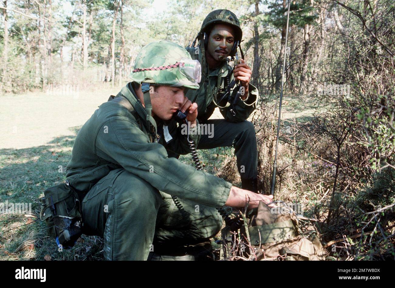 Radio telephone operators SGT Luis Molinar and Army SPC4 Carlton ...