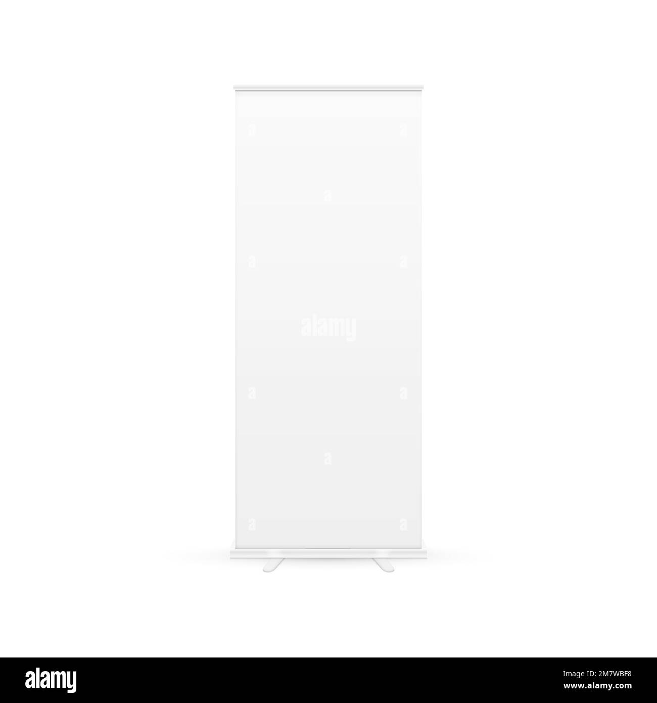 Blank roll-up banner display with clipping path. isolated on white ...