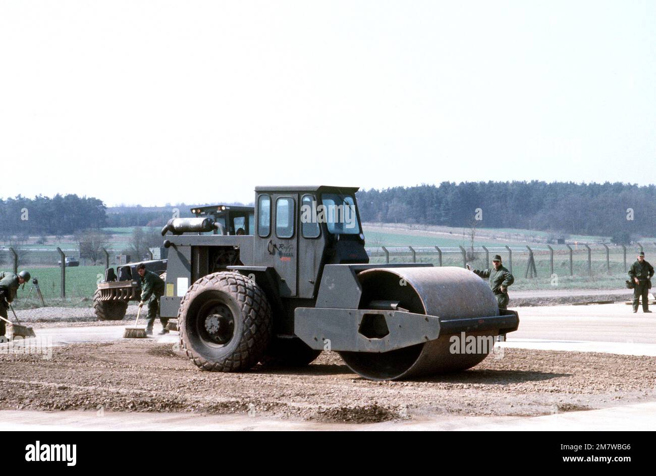 A rapid runway repair team member from the 601st Civil Engineering ...