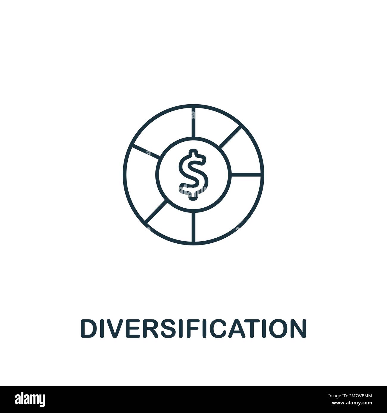 Diversification icon. Monochrome simple Stock Market icon for templates ...