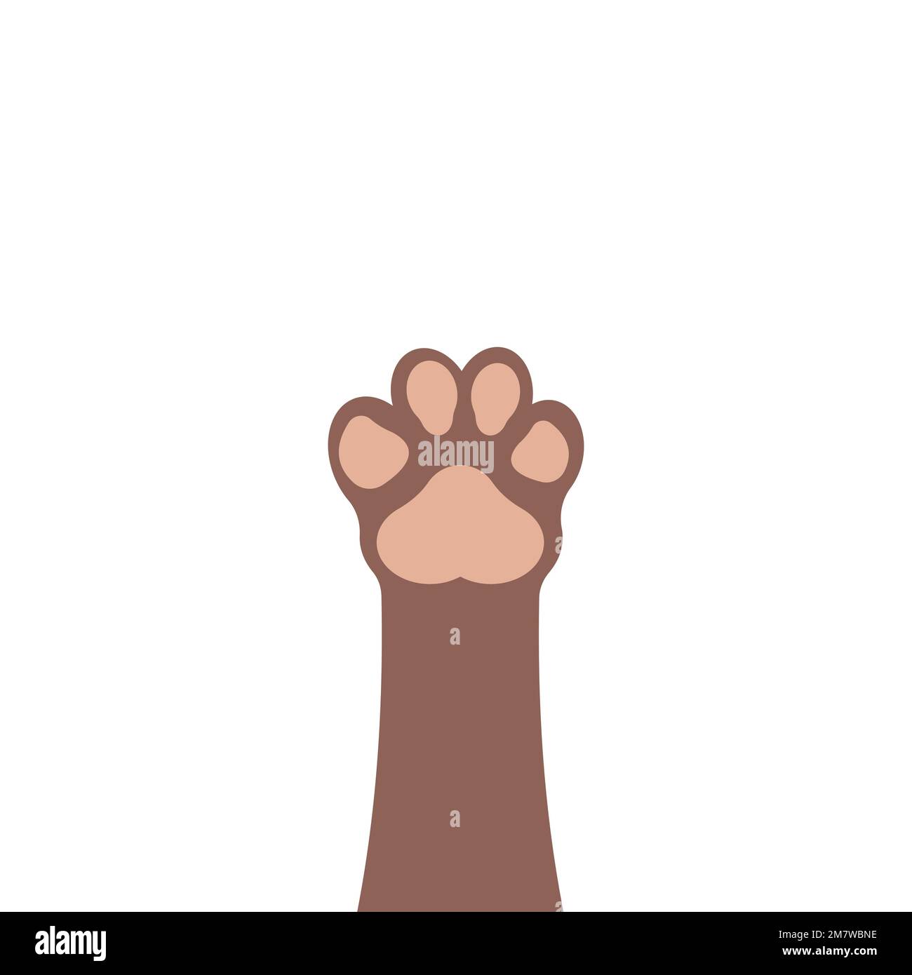 Paws up pet isolated on white background. Vector illustration Stock ...