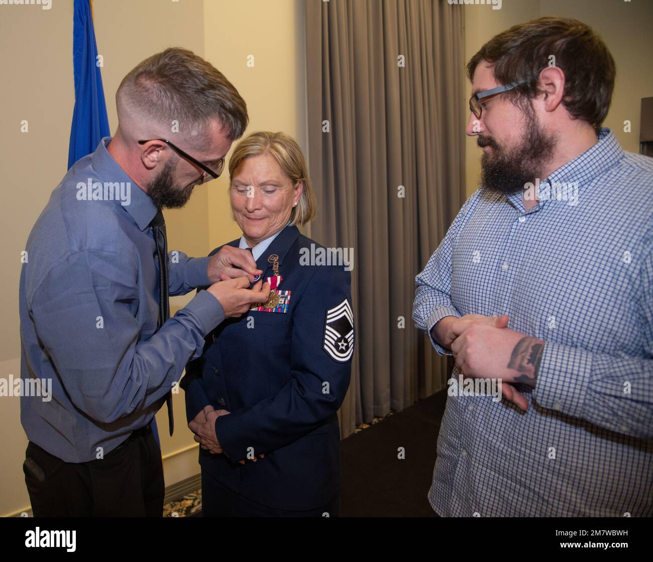 Shane Maxfield, the son of Chief Master Sgt. Julie Dieterlen, 512th ...