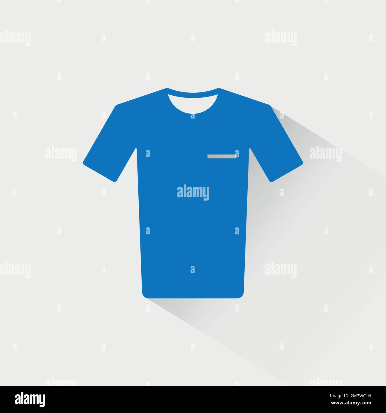 Tshirt icon with long shadow isolated on grey background. Vector ...
