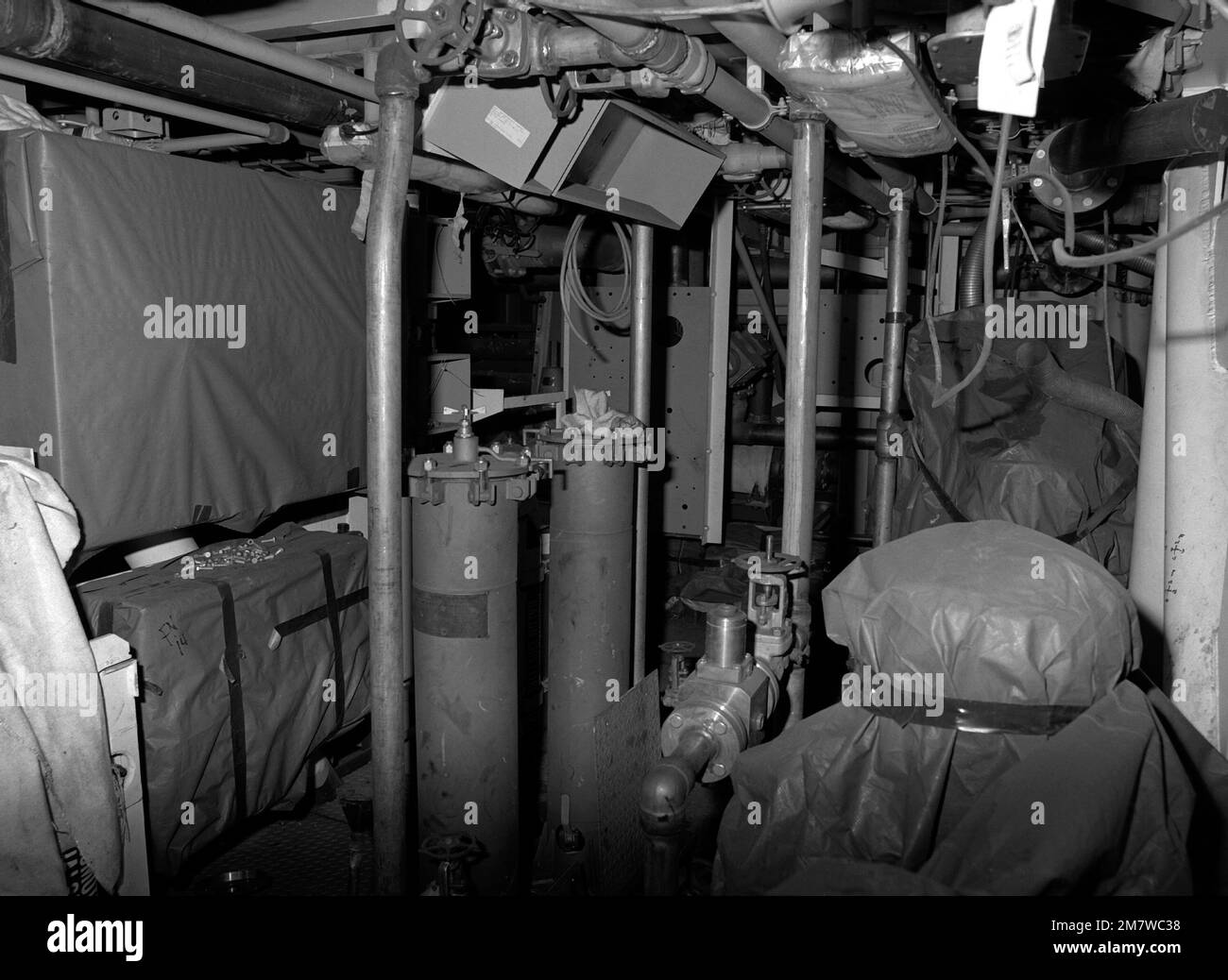 The lower level auxiliary machinery room No. 2 room aboard the guided ...