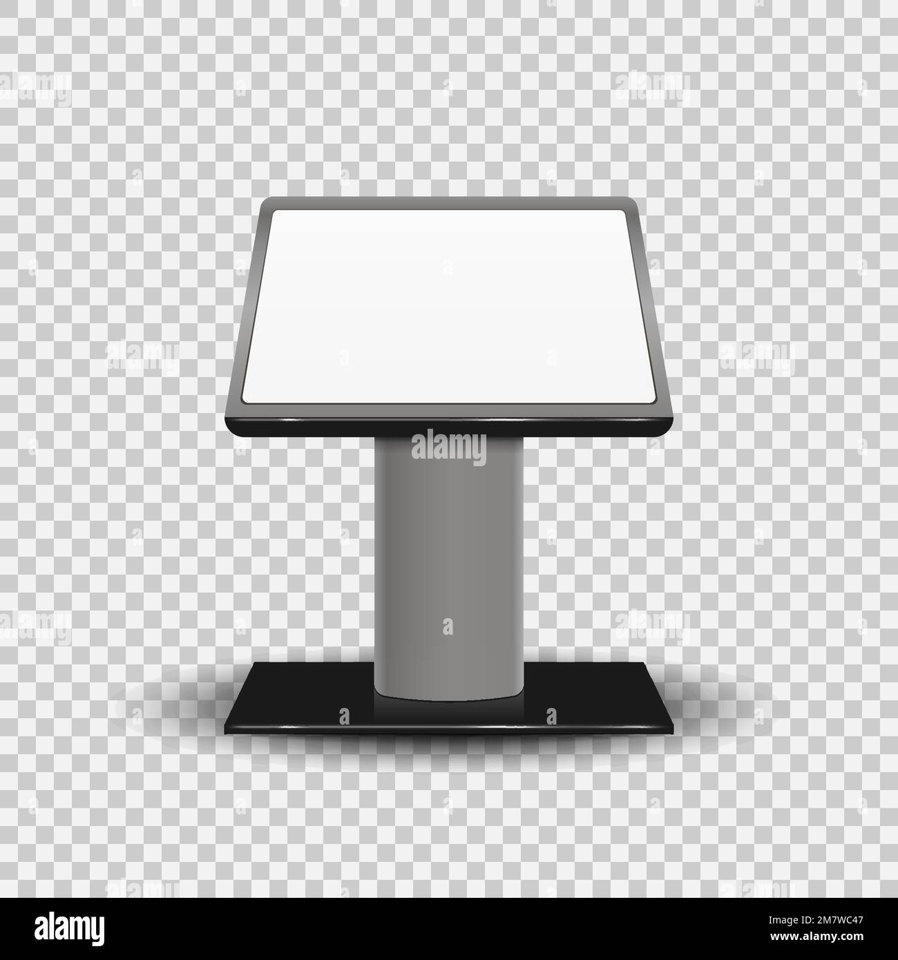 Realistic 3d Interactive Information Kiosk Terminal Stand Screen Display Console Infokiosk ...