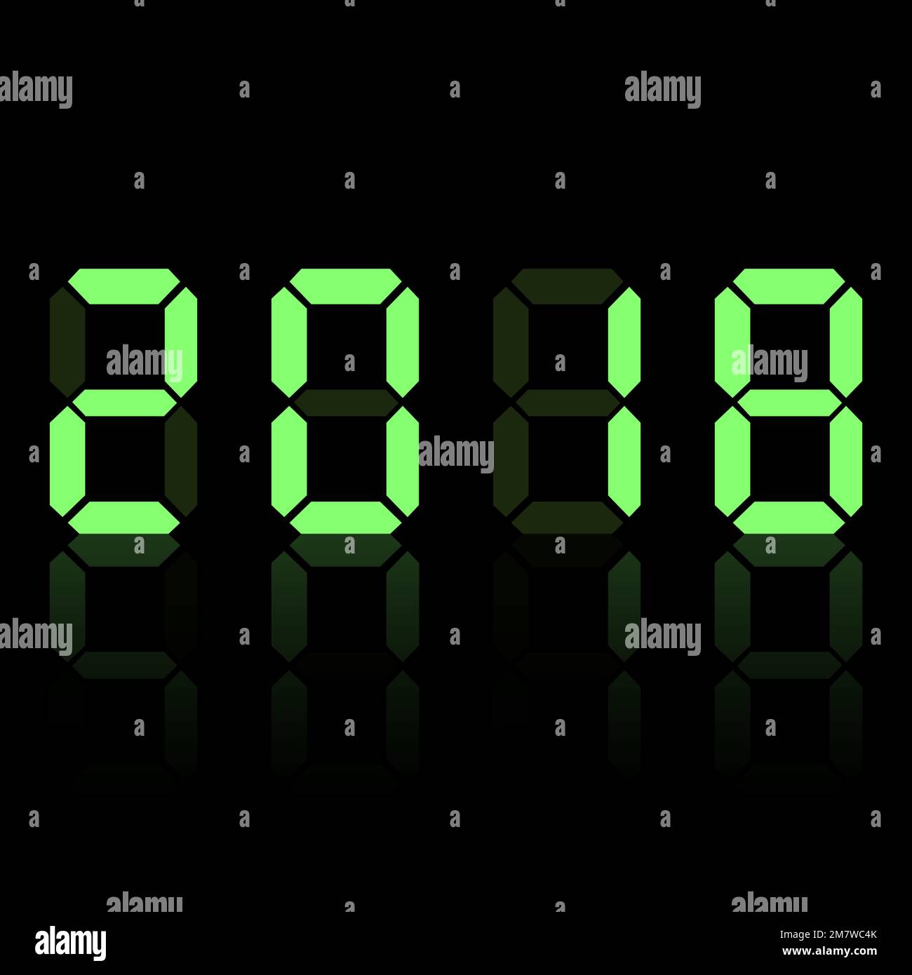 Green electronic digital numbers 2018. isolated on black background ...