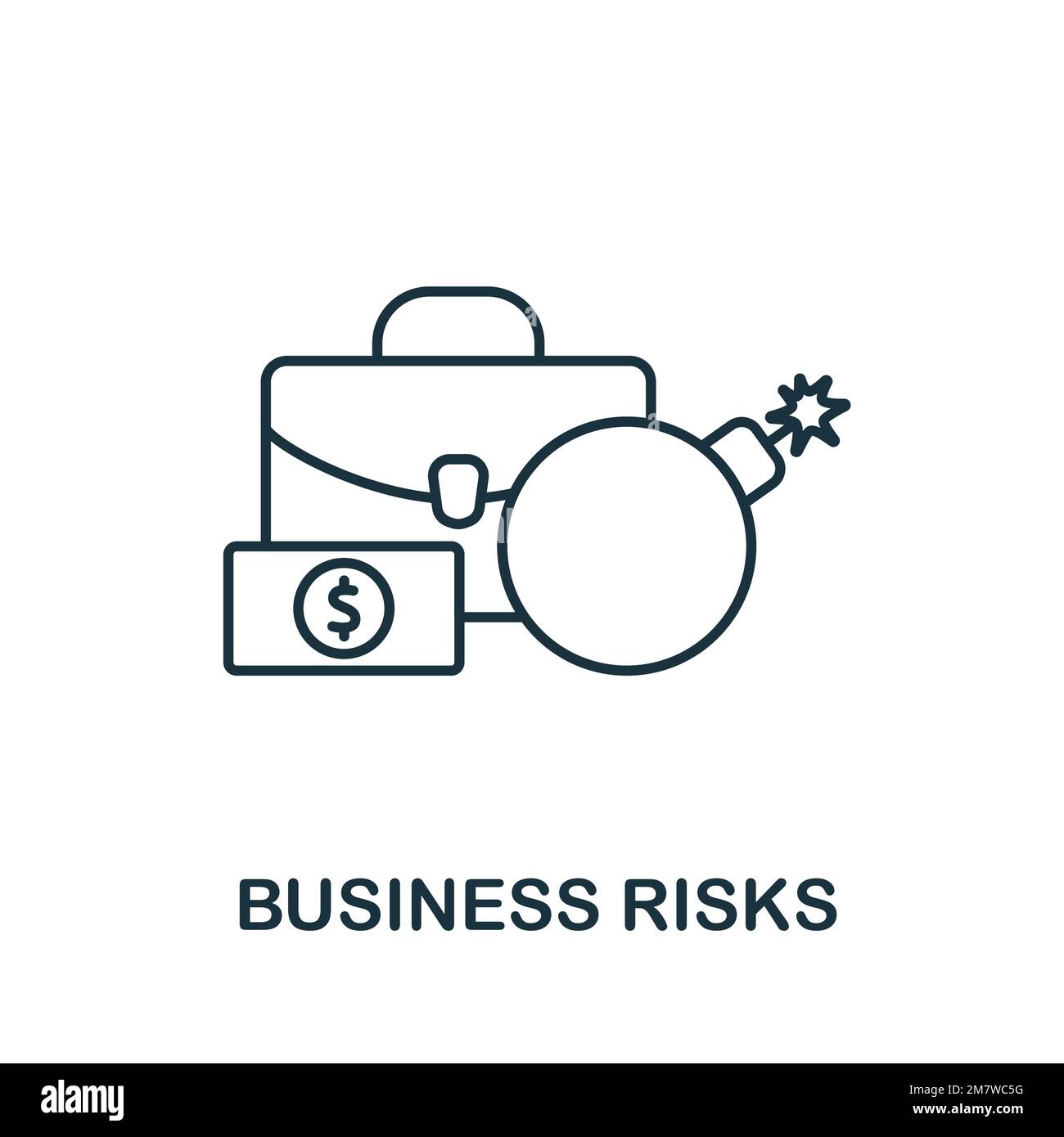 Business Risks icon. Monochrome simple Stock Market icon for templates ...