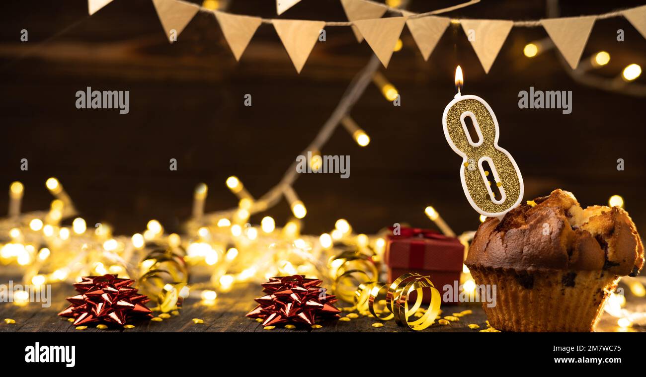 Happy birthday number 8 greeting hi-res stock photography and images ...