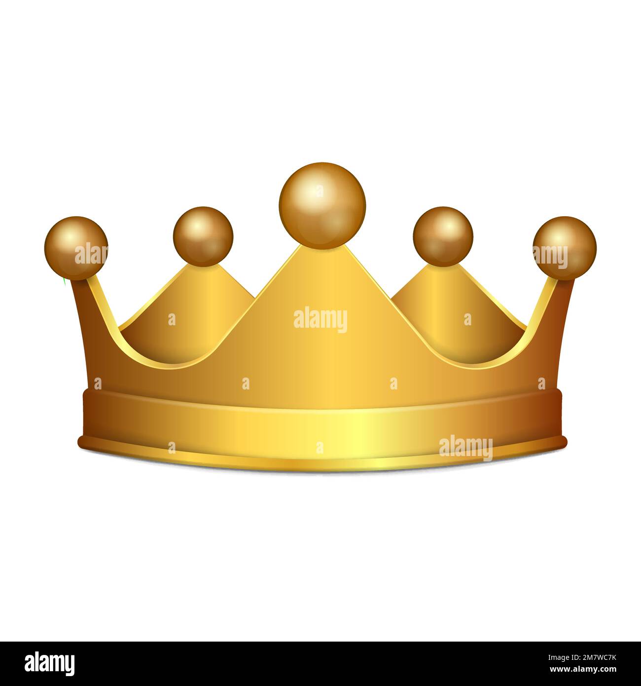 Realistic 3D Gold crown isolated on white background. Vector ...
