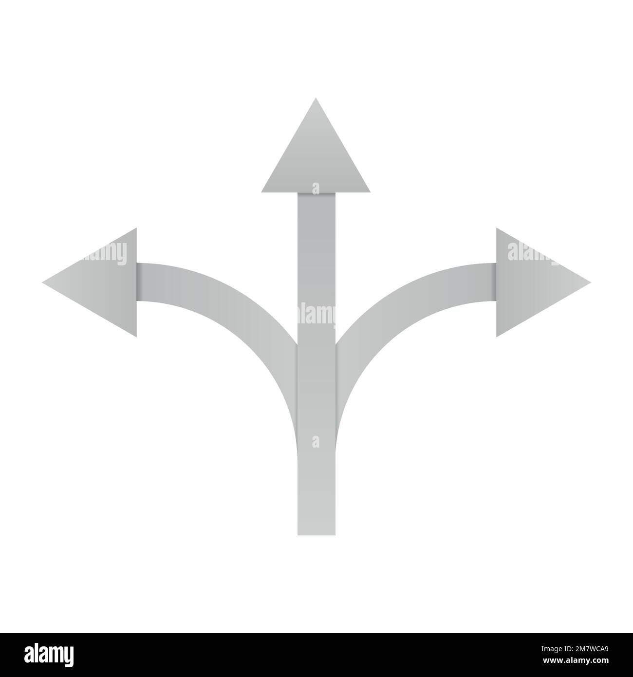 Three-way road direction arrow sign Vector illustration. Eps 10 Stock ...