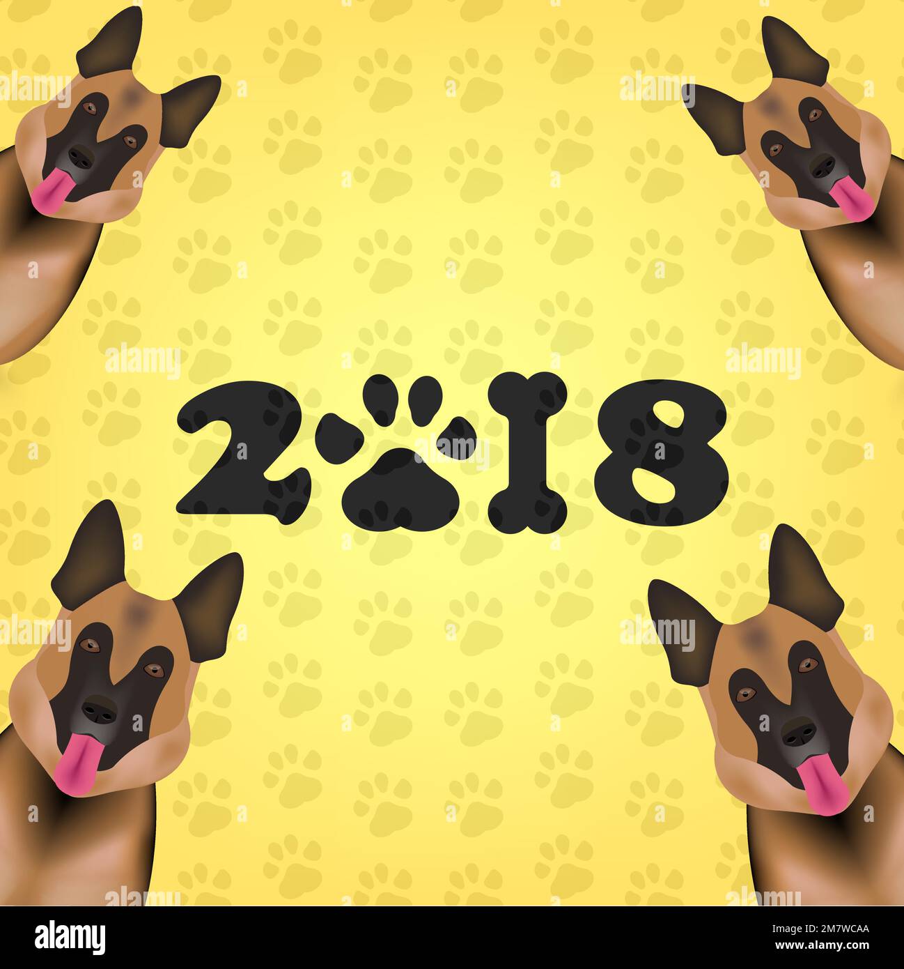 New 2018 year concept. Dog is symbol Chinese zodiac of new 2018 year ...