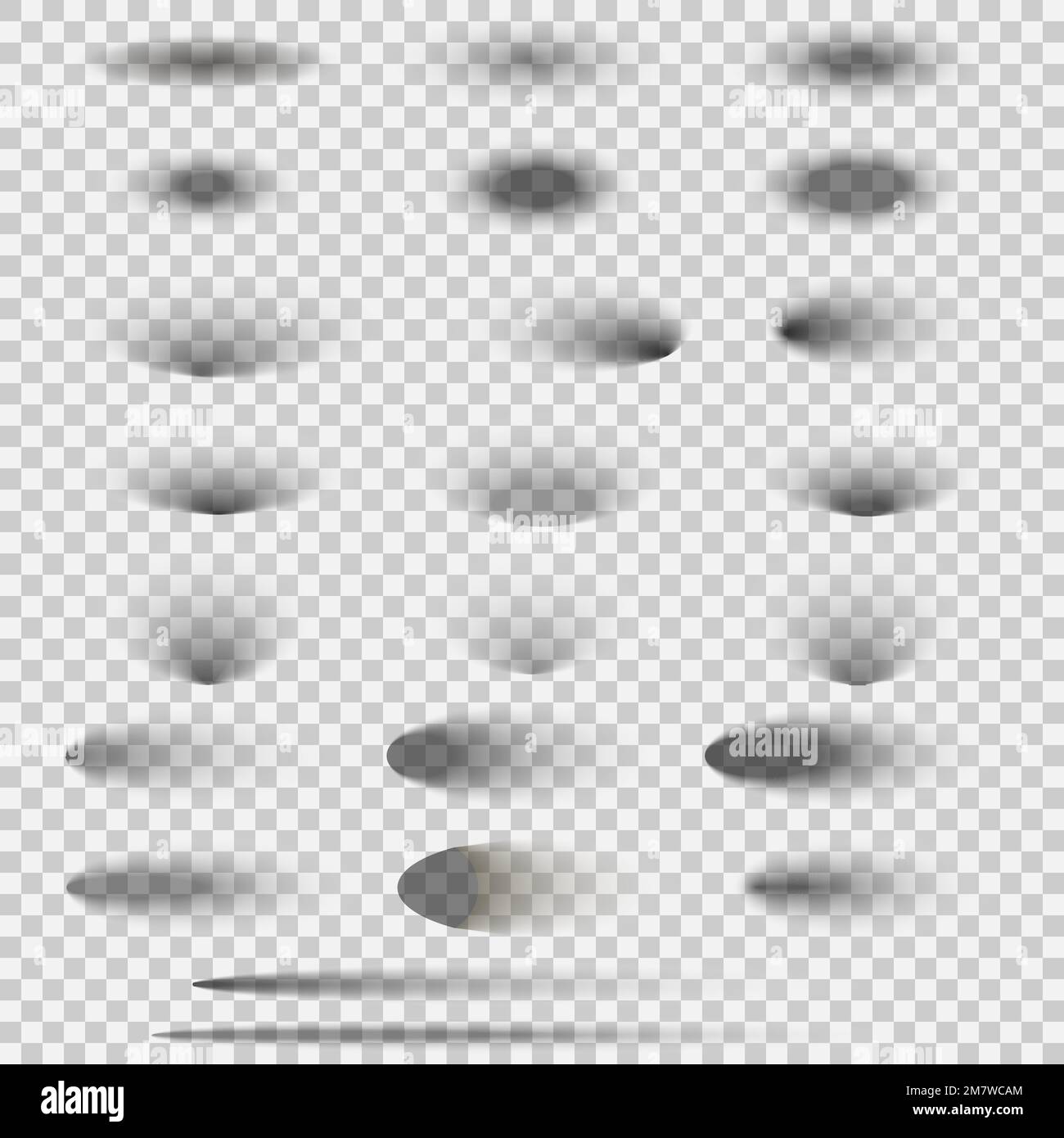 Oval shadow set isolated on transparent background. Vector illustration ...