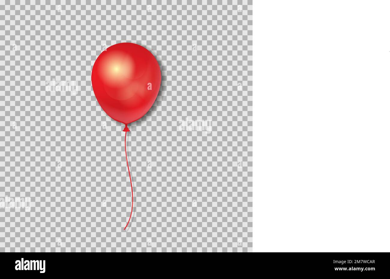 Realistic 3D Red Ballon isolated on transparent background. Vector ...