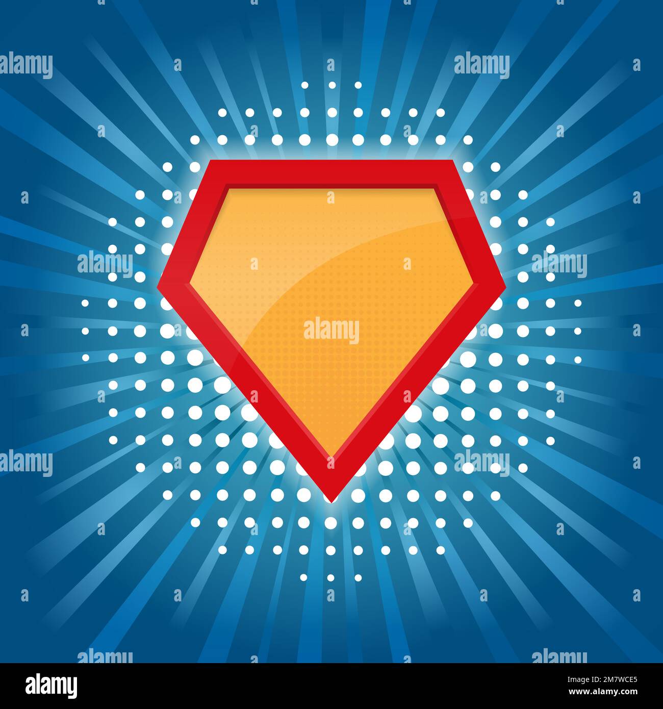 Blank Superhero Badge. Superhero logo template. isolated on blue ...