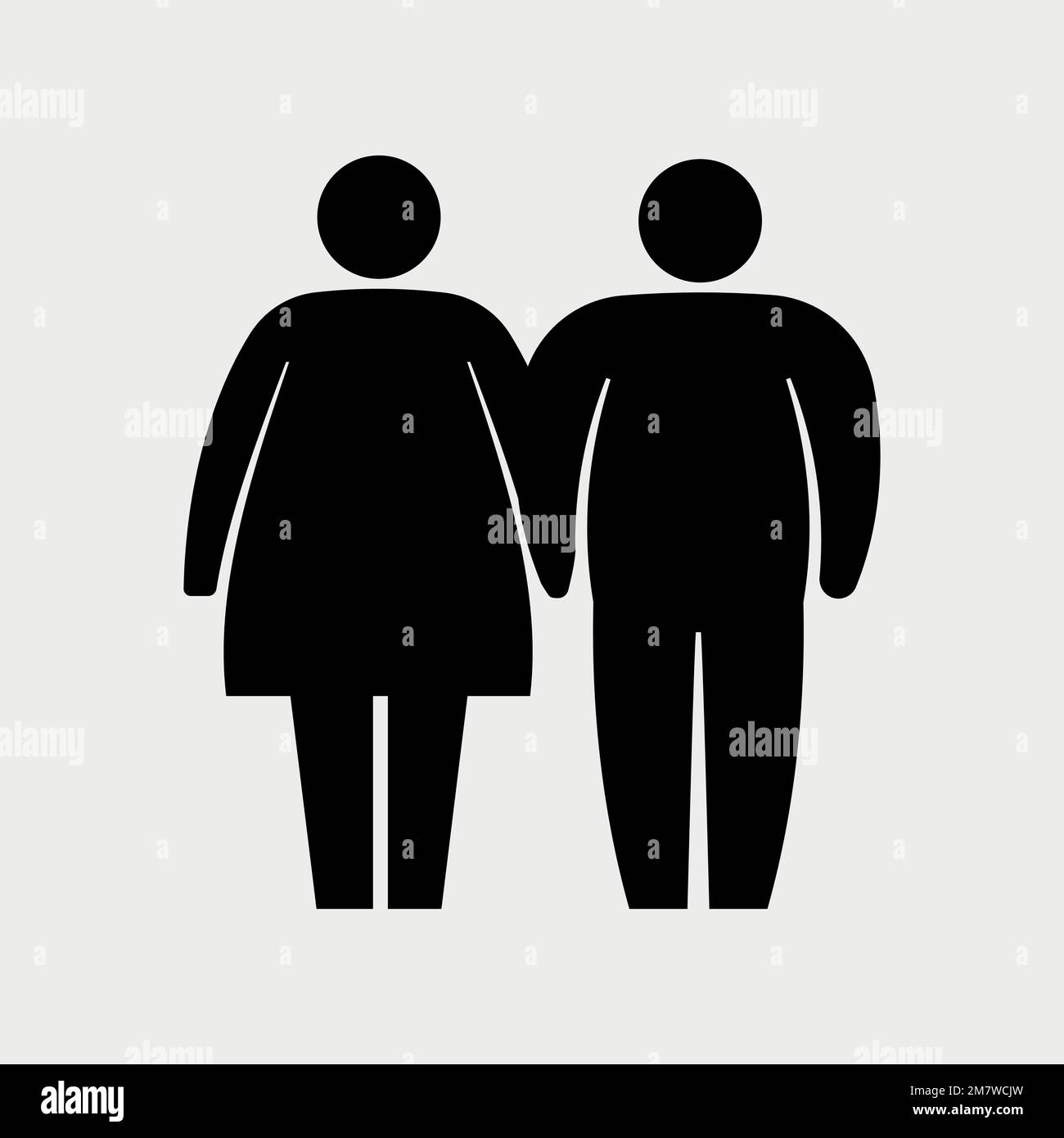 Heavy Couple Icon. Fat Family Icon. Husband and wife logo. Vector ...